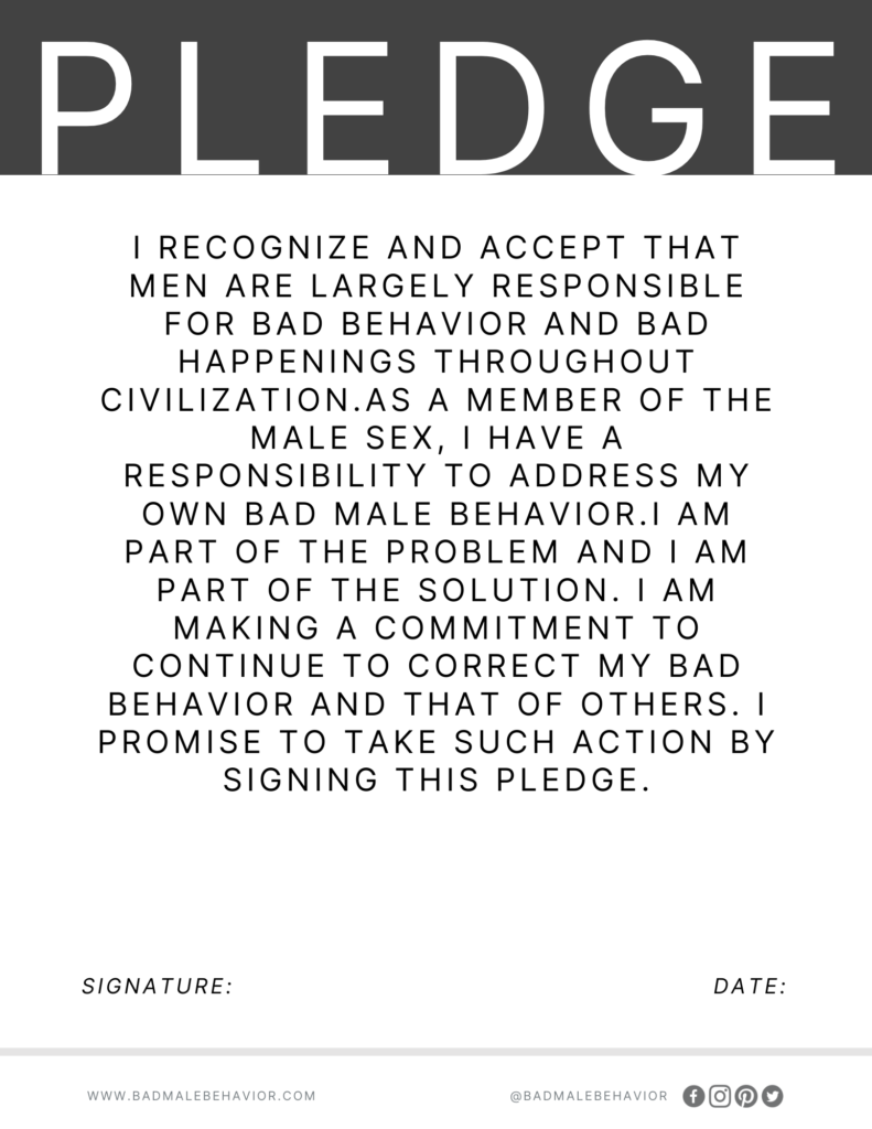 Sign the Pledge – Bad Male Behavior